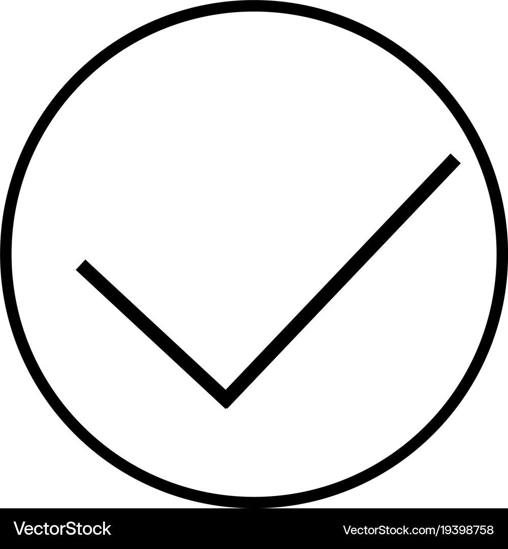 Done ok right success tick valid yes icon Vector Image