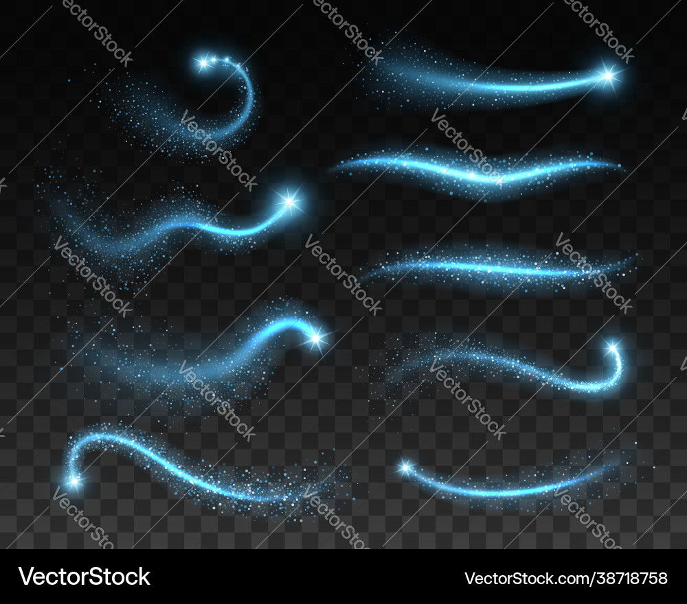 Magic blue sparks glitters and space stardust Vector Image