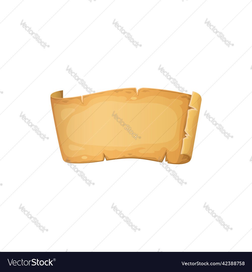 Medieval banner frame scroll edges torn parchment Vector Image