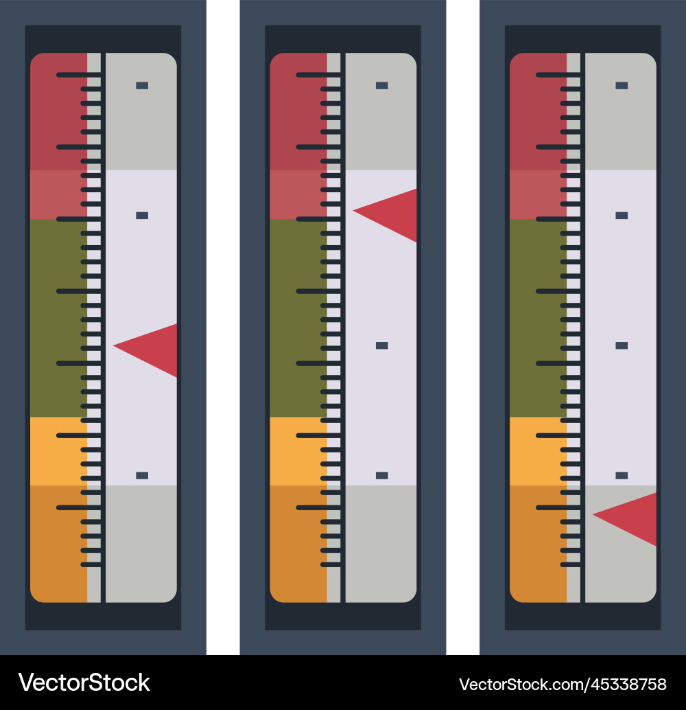 Panel with measuring tape showing results Vector Image