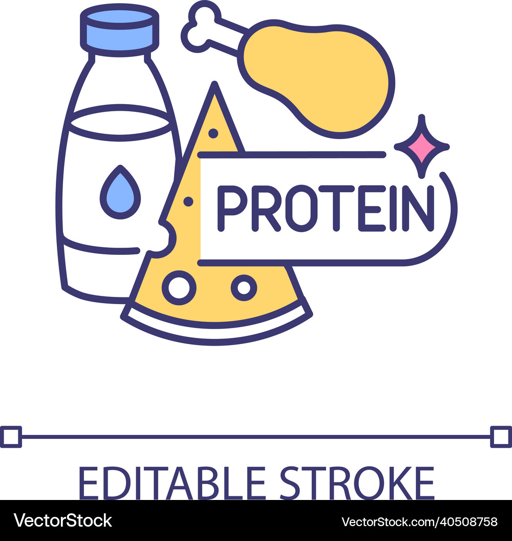 Protein consumption rgb color icon – Royalty-Free Vector | VectorStock