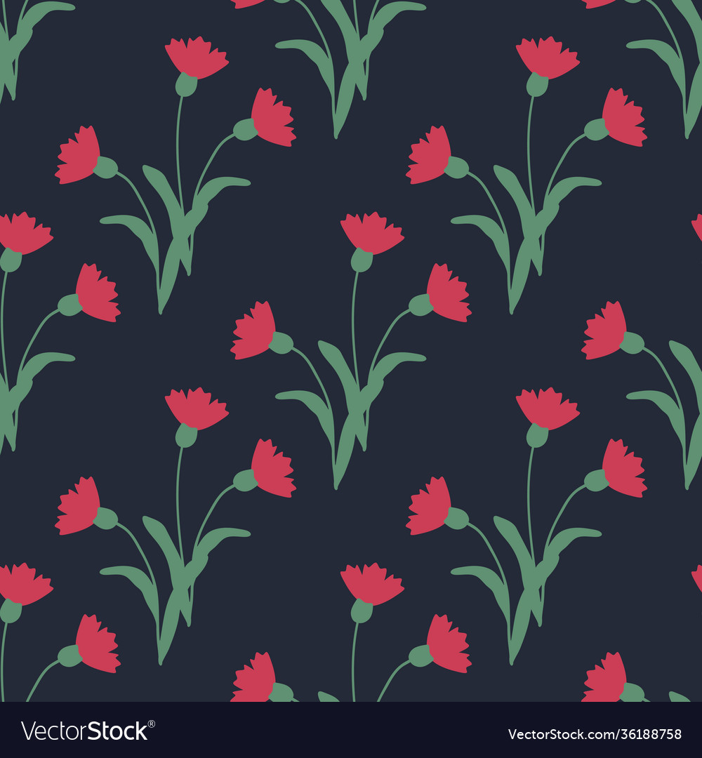 Seamless carnation pattern Royalty Free Vector Image