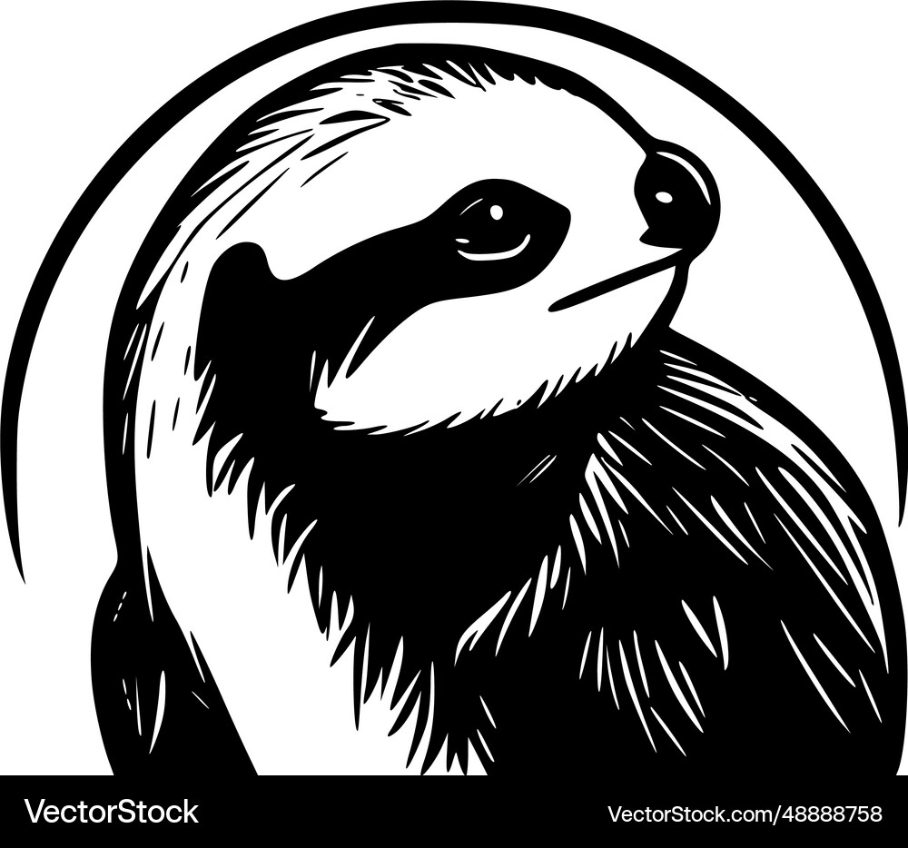 Sloth - minimalist and simple silhouette Vector Image