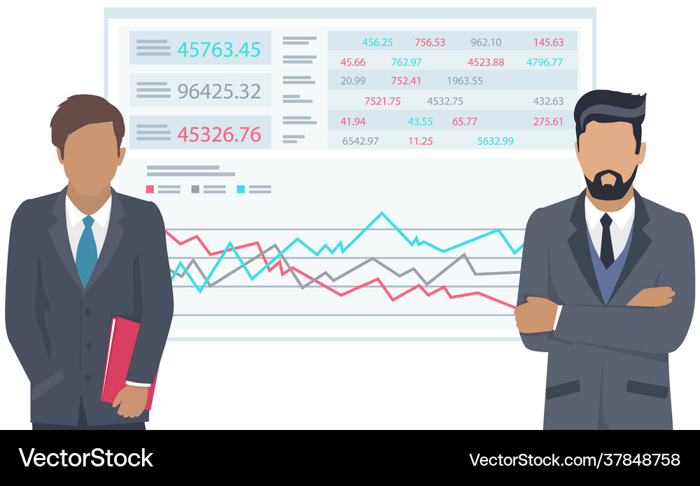 Successful business project presentation company Vector Image