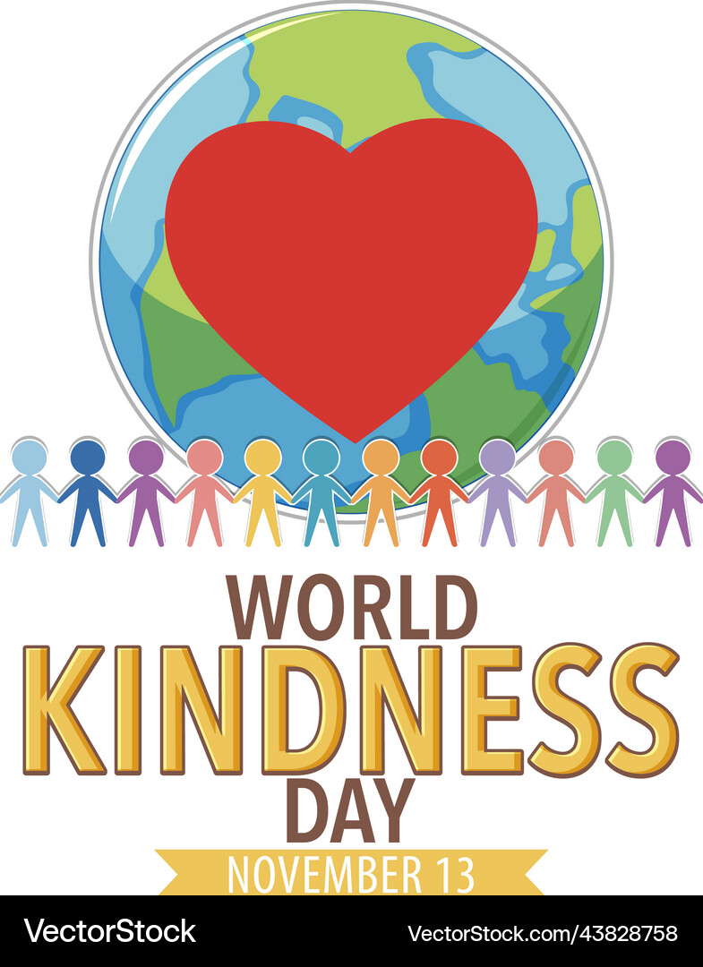 World kindness day logo concept Royalty Free Vector Image
