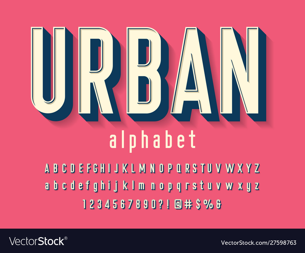 3d bold font Royalty Free Vector Image - VectorStock