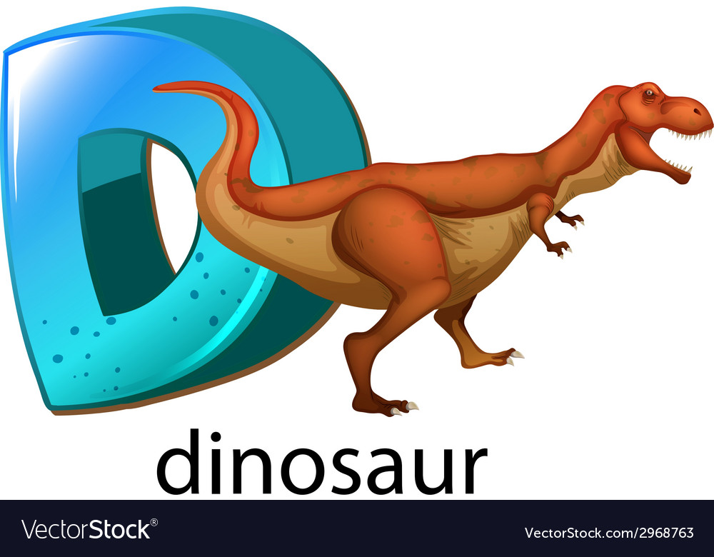 A letter d for dinosaur Royalty Free Vector Image