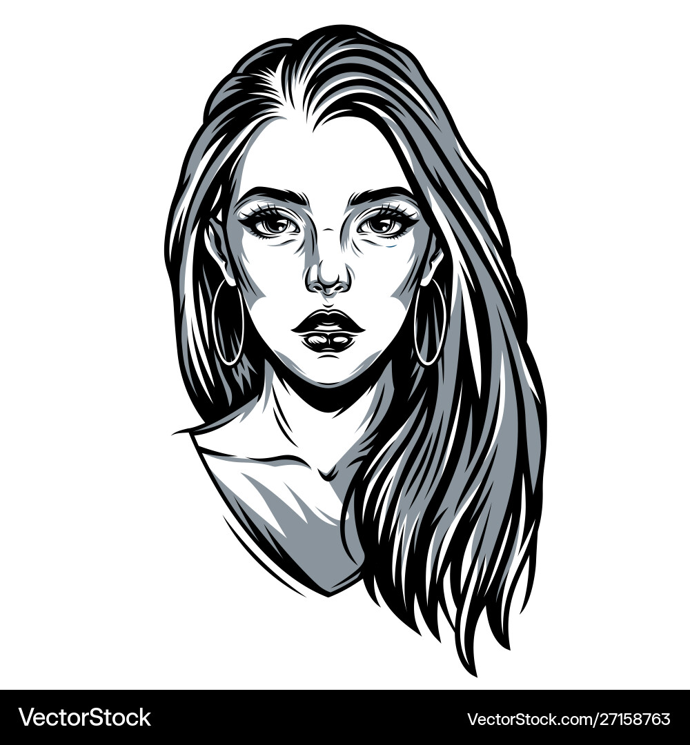 Attractive young girl Royalty Free Vector Image