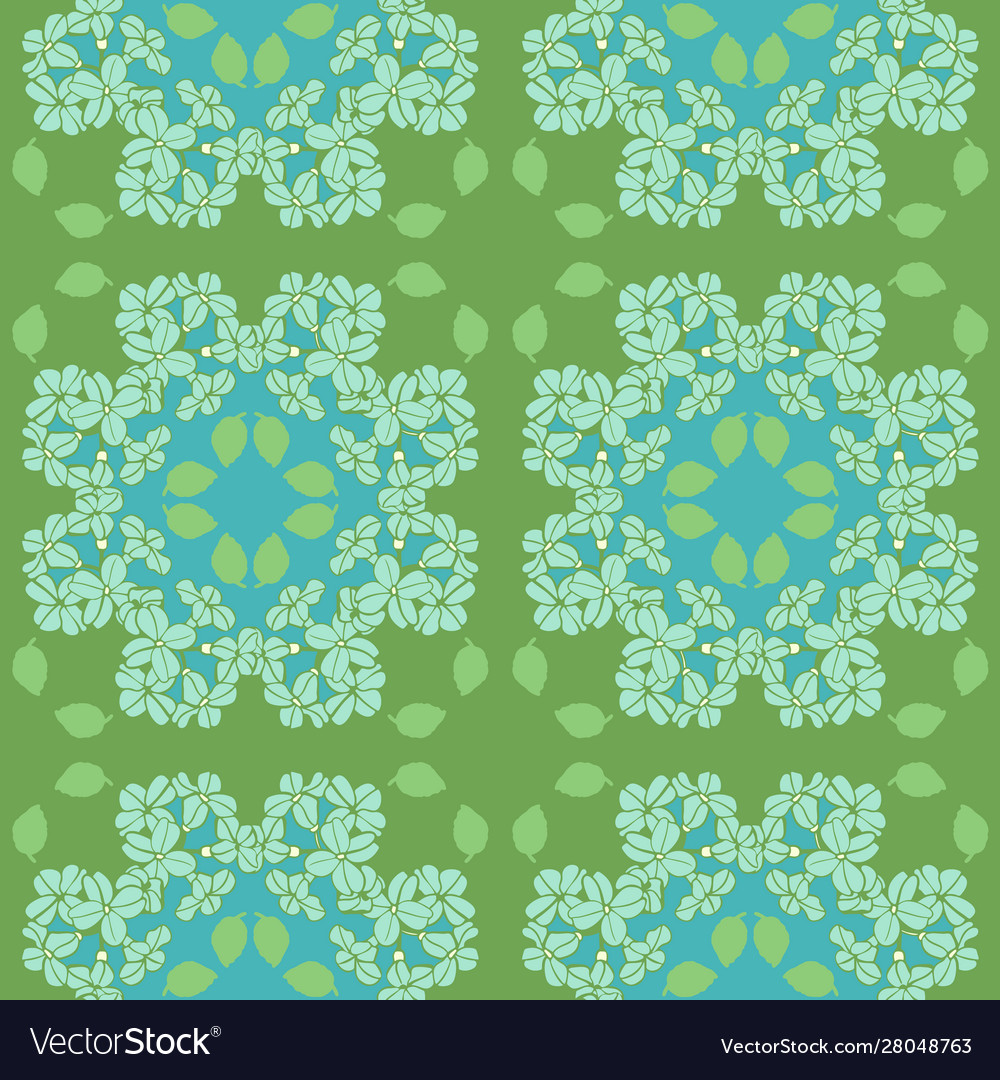 Blue hydrangea repeat pattern seamless Royalty Free Vector