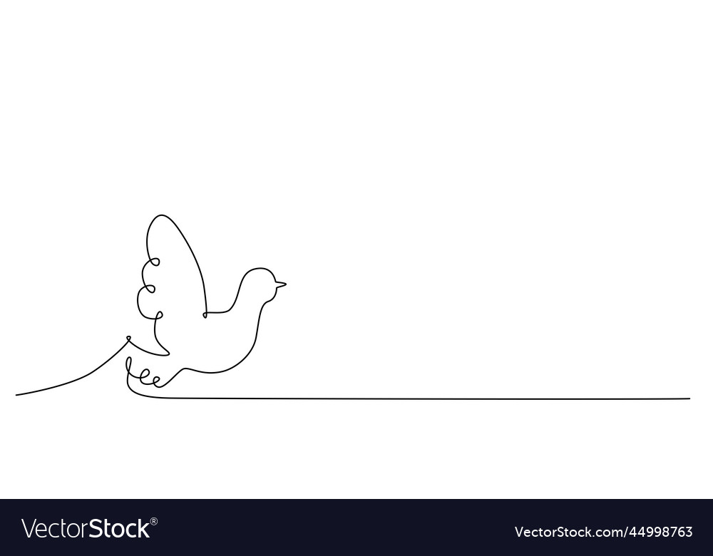 Decoration continuous line hand drawing pigeon Vector Image
