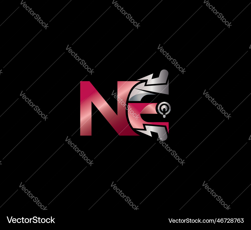 Electric energy ne letter creative design logo Vector Image