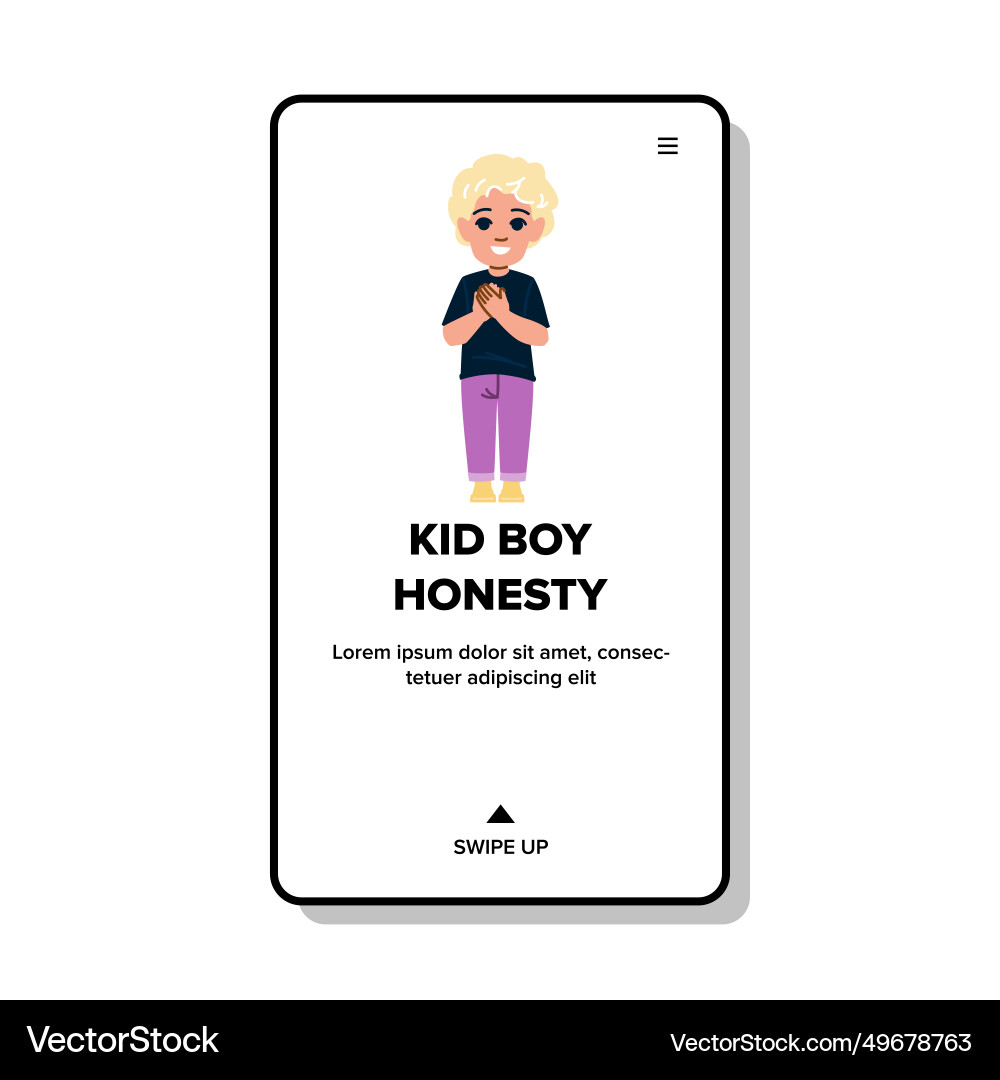 Girl kid boy honesty Royalty Free Vector Image