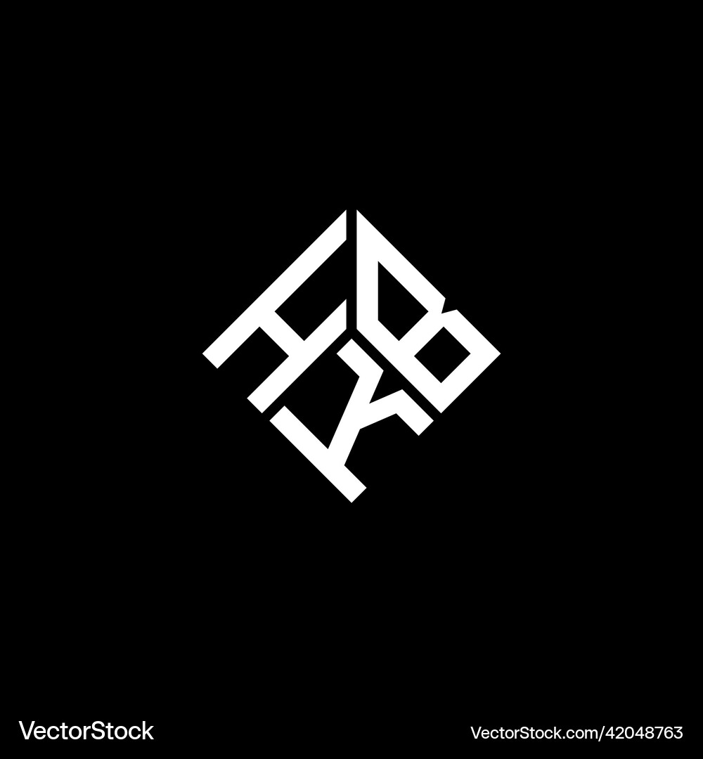Hkb letter logo design on black background Vector Image