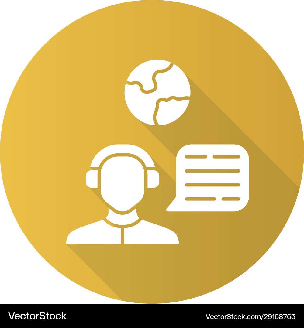 Immigration consultant yellow flat design long Vector Image