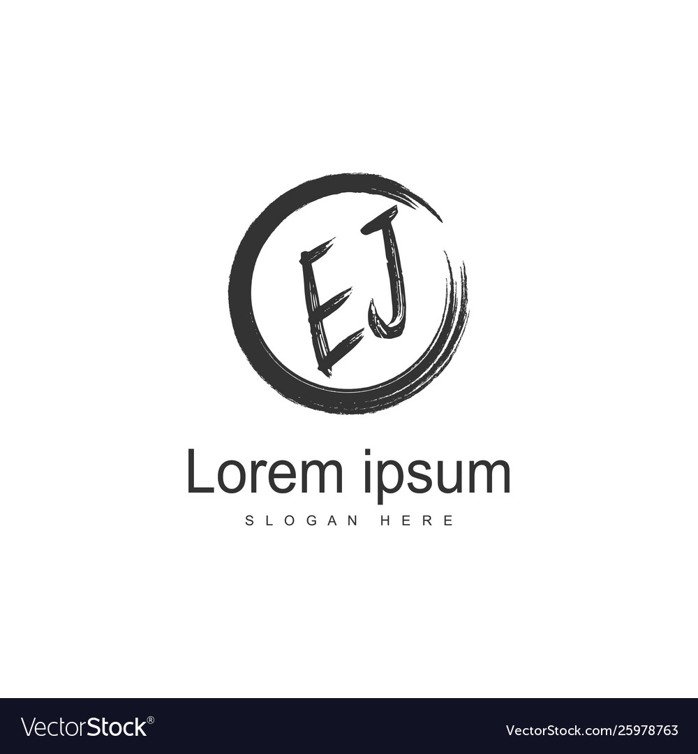 Initial ej logo template with modern frame Vector Image