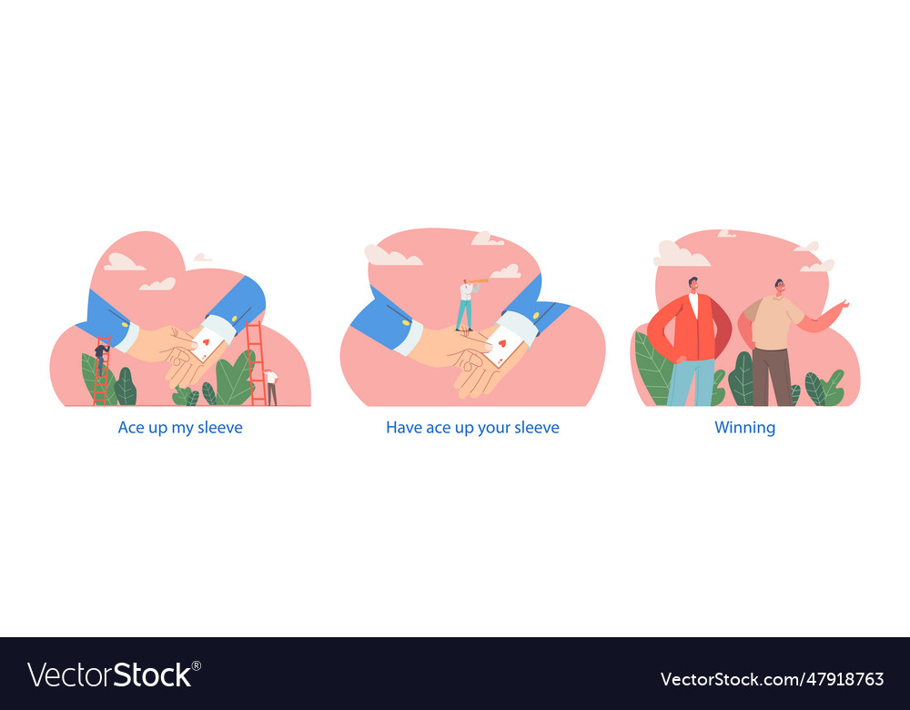 Isolated elements with characters perform ace up Vector Image Isolated elements with characters perform ace up Vector Image