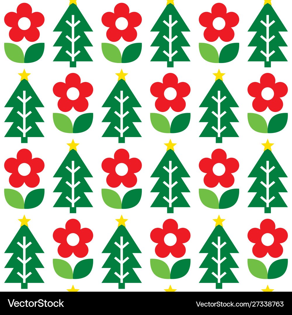 Nordic christmas folk art seamless pattern Vector Image
