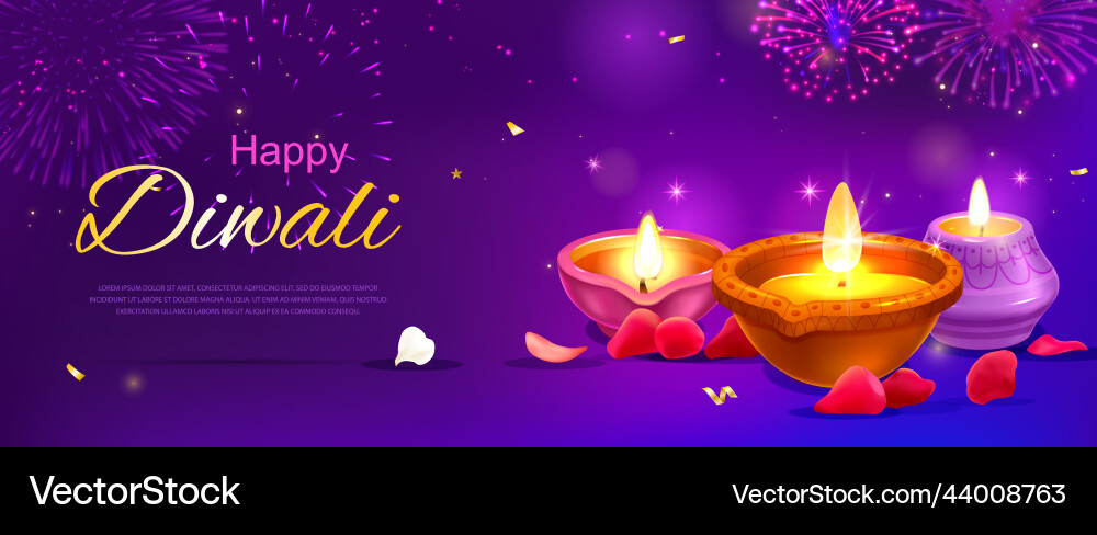 Realistic diwali poster Royalty Free Vector Image