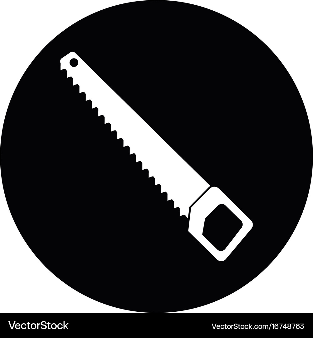 Saw large wooden handle equipment Royalty Free Vector Image