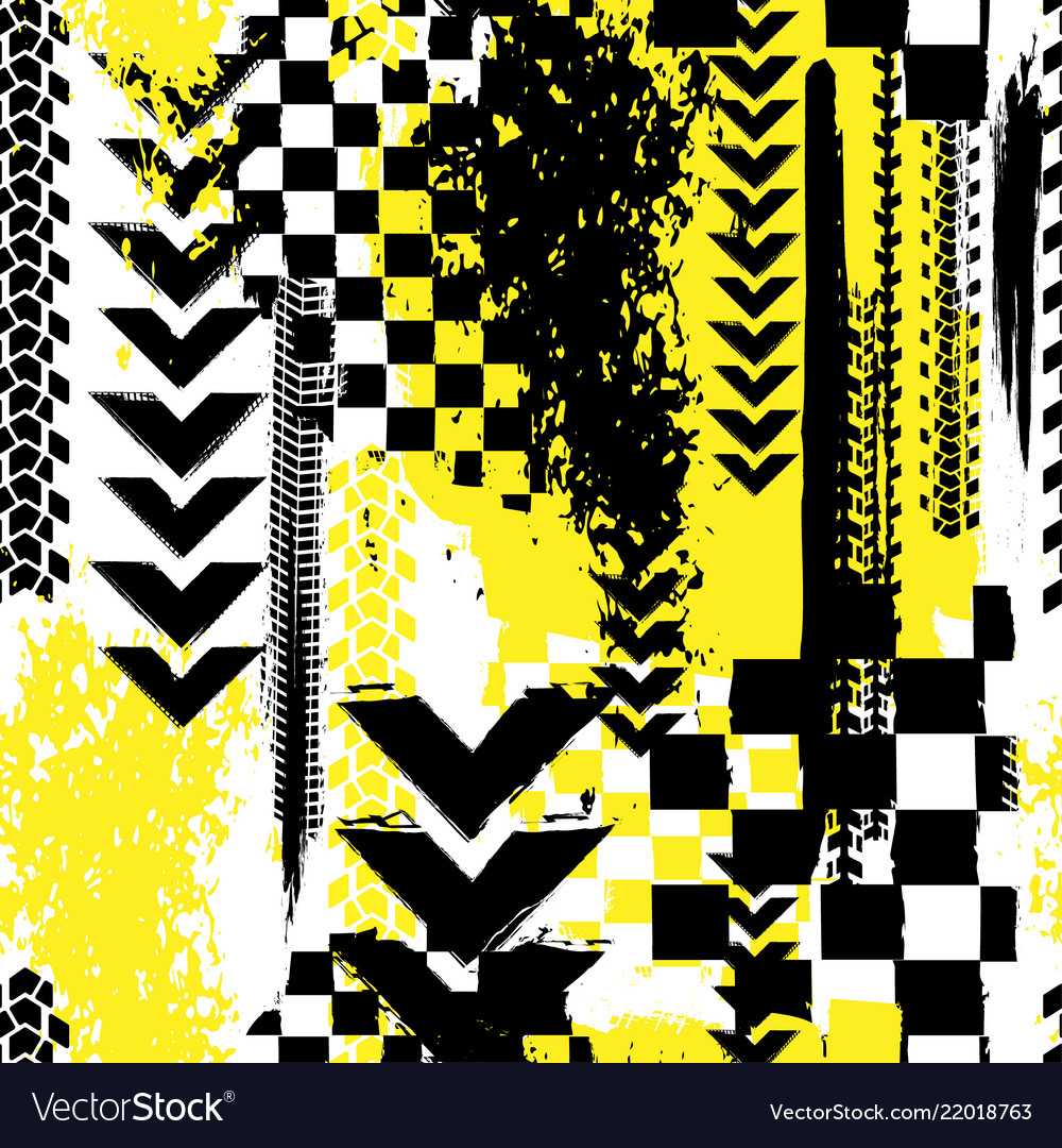 Seamless tire tracks pattern Royalty Free Vector Image