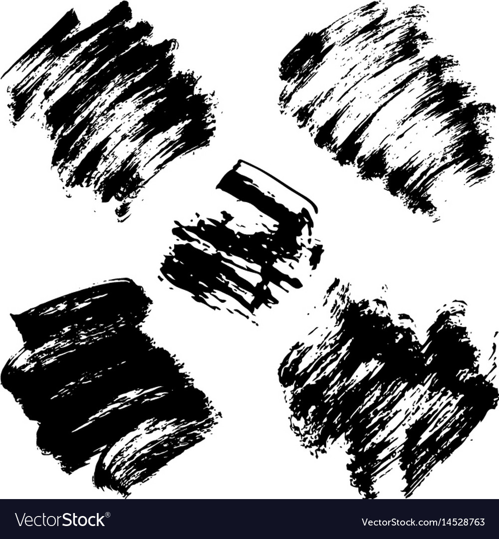 Set of black ink stains Royalty Free Vector Image