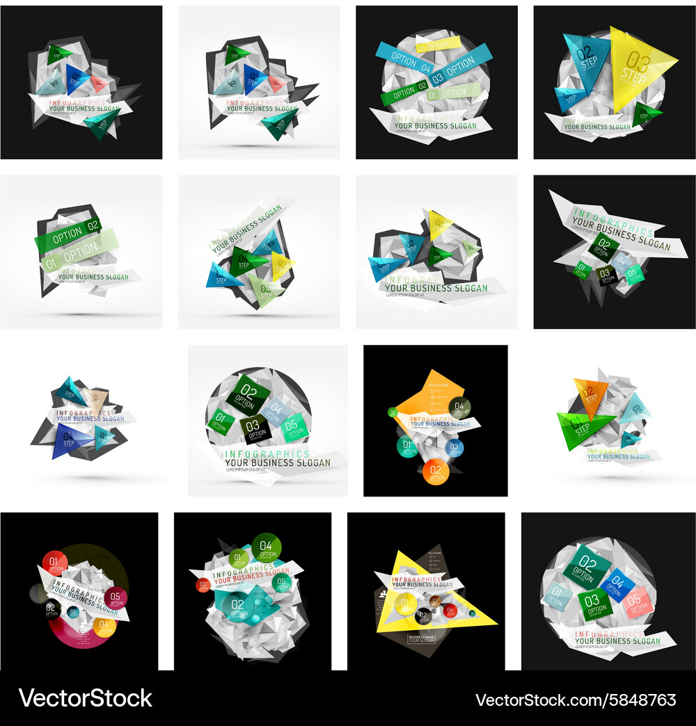 Set of various universal geometric layouts Vector Image