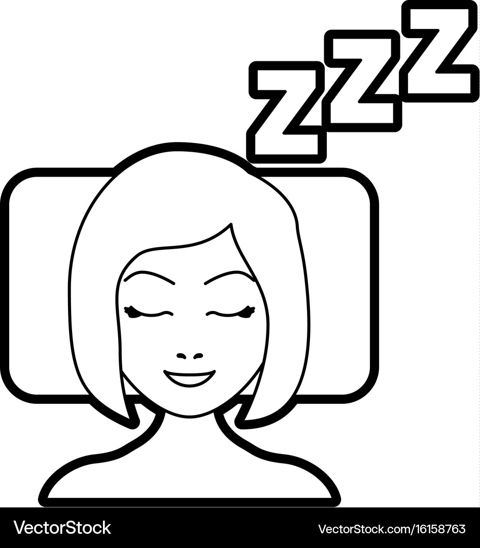 Sleeping woman avatar icon Royalty Free Vector Image