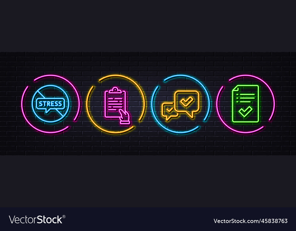 Stop stress clipboard and approve minimal line Vector Image