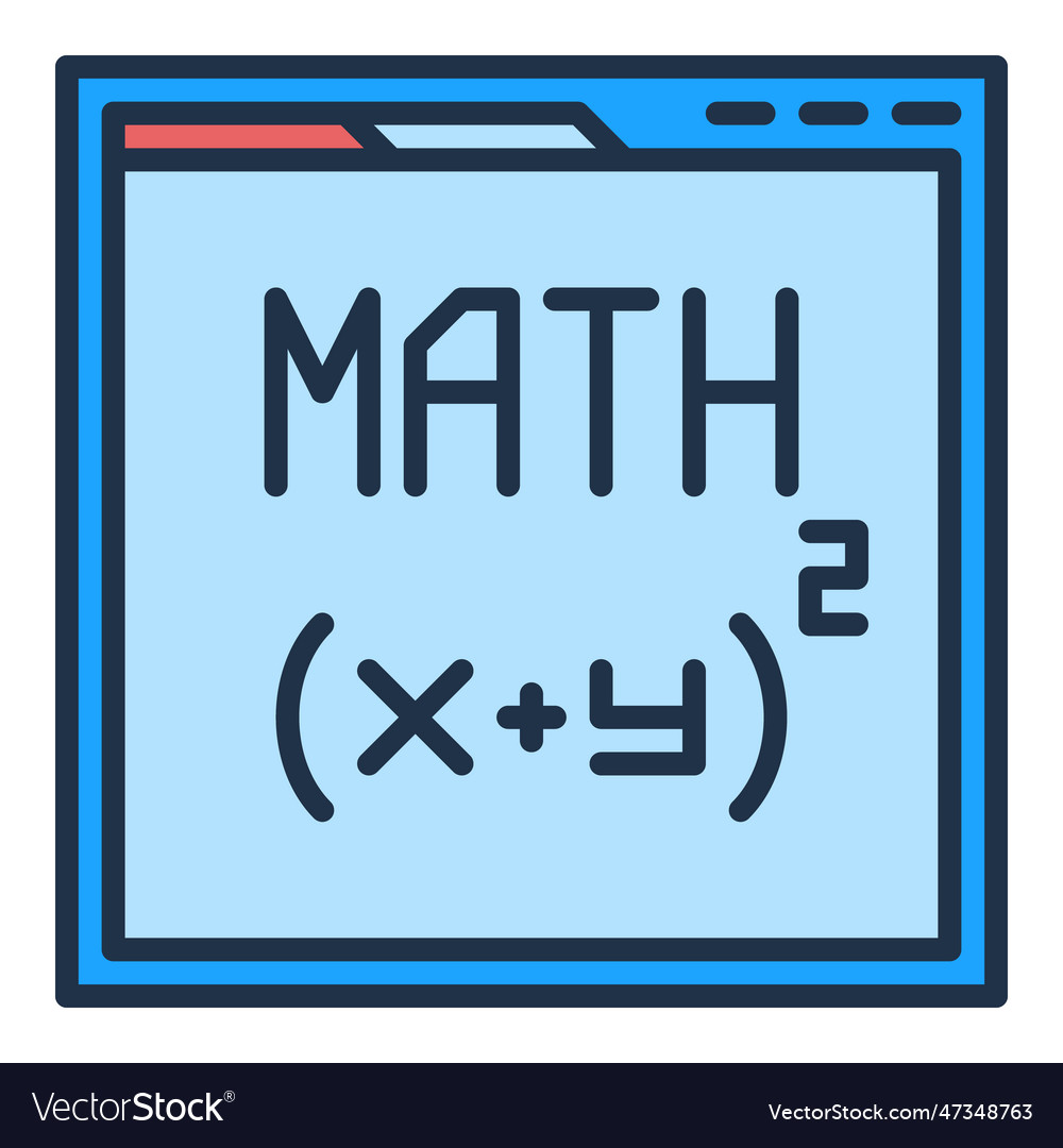 Web browser with math site mathematics education Vector Image