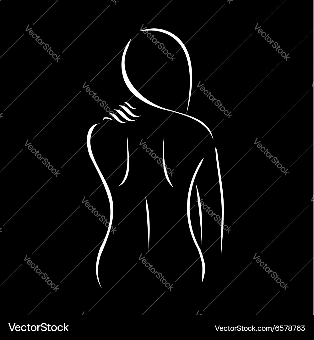 Woman Touching Shoulder - Wellness Concept Vector Image
