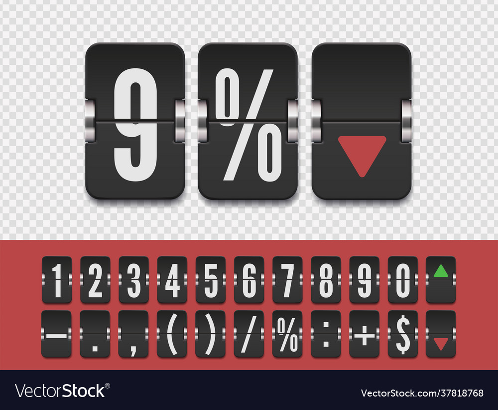 Analog Flip Airport Board For Countdown Timer Vector Image