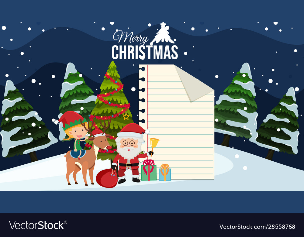 Border template with christmas theme background Vector Image