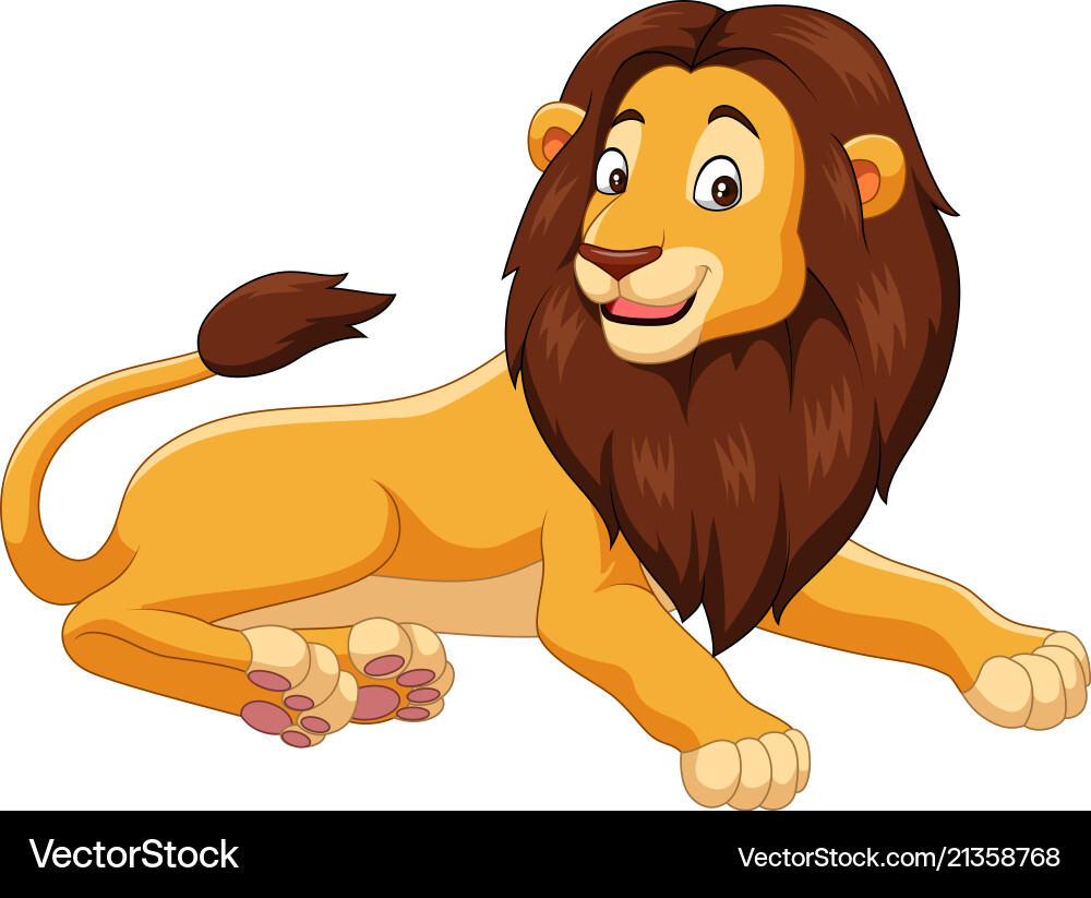 Cartoon lion isolated on white background Vector Image