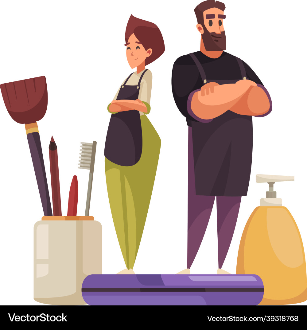 Hair stylist composition Royalty Free Vector Image