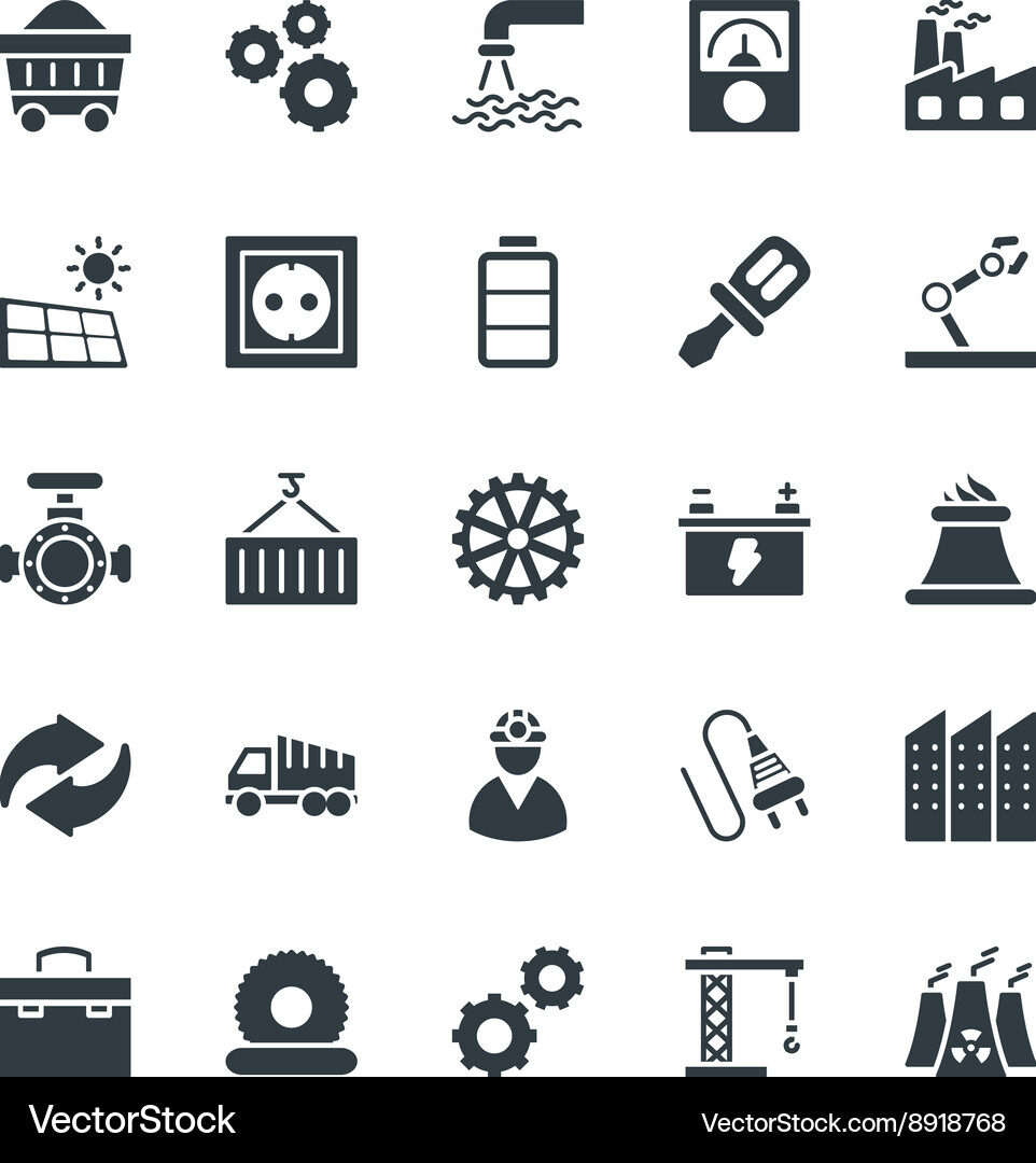 Industrial Machinery Icons Royalty Free Vector Image