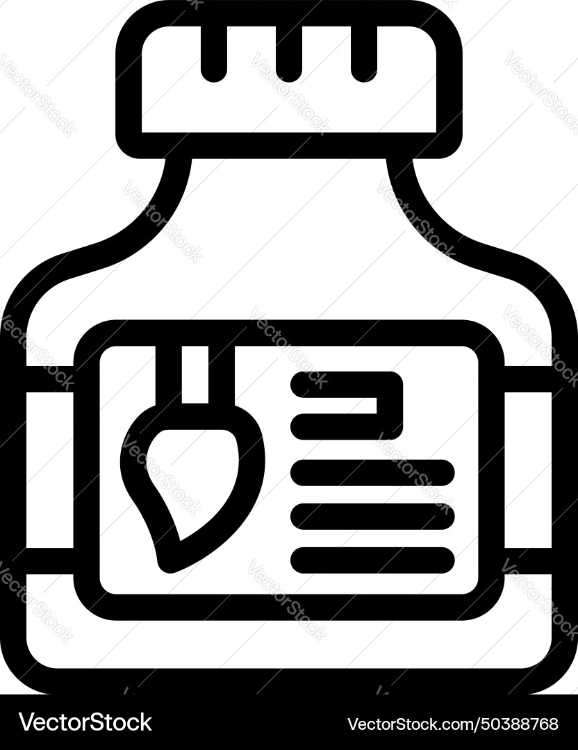 Ink container icon outline writing pigment Vector Image