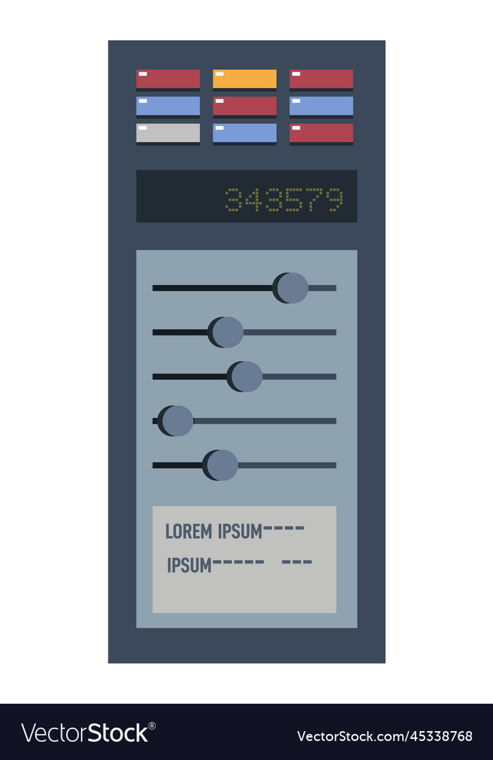 Panel with display and buttons indicators Vector Image