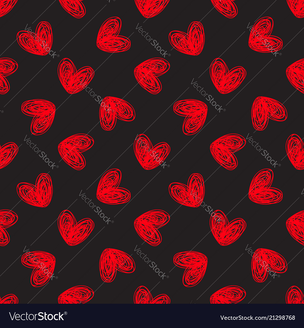 Seamless hand-drawn hearts pattern Royalty Free Vector Image Seamless hand-drawn hearts pattern Royalty Free Vector Image
