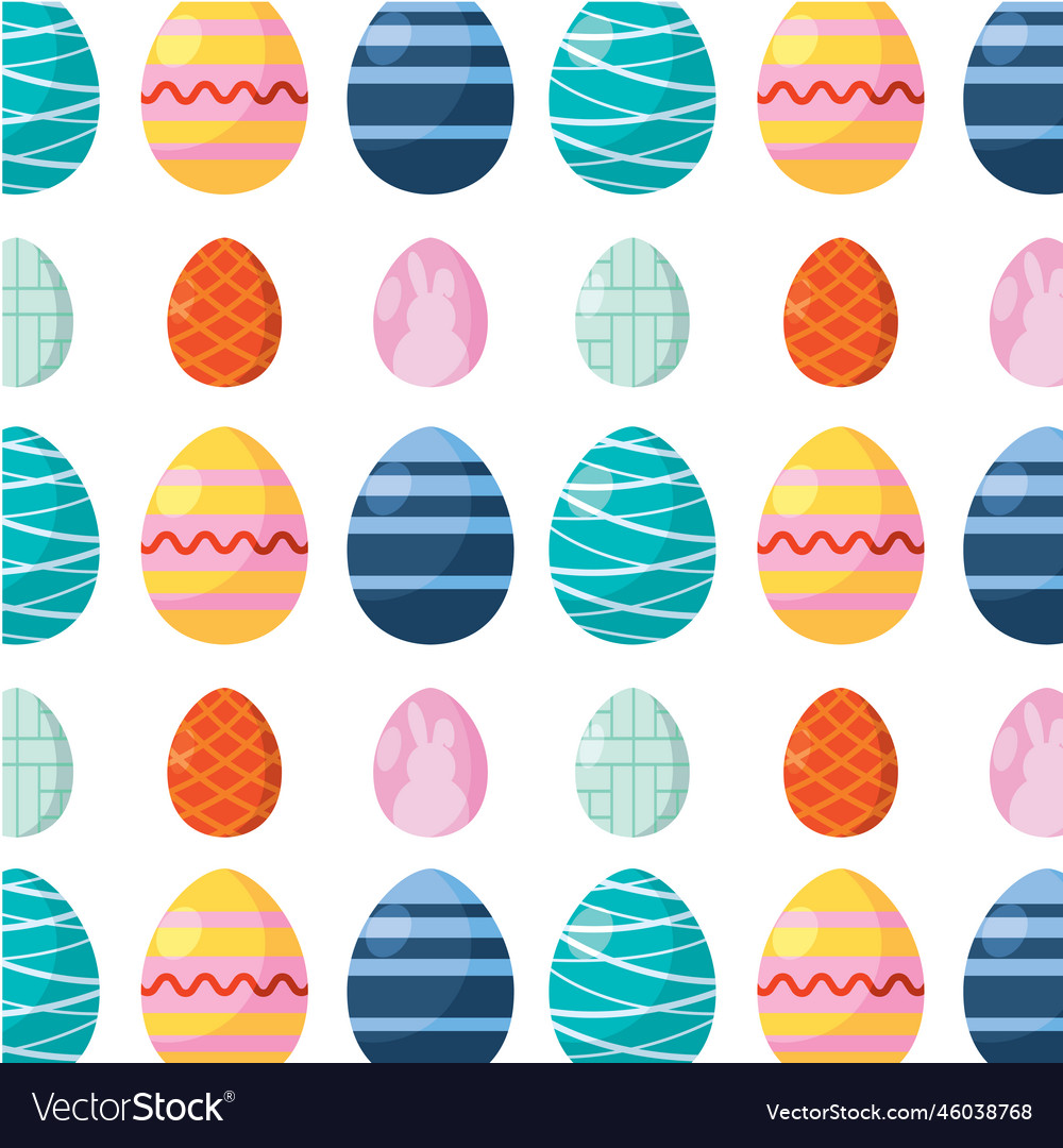 Seamless pattern background with easter egg icons Vector Image