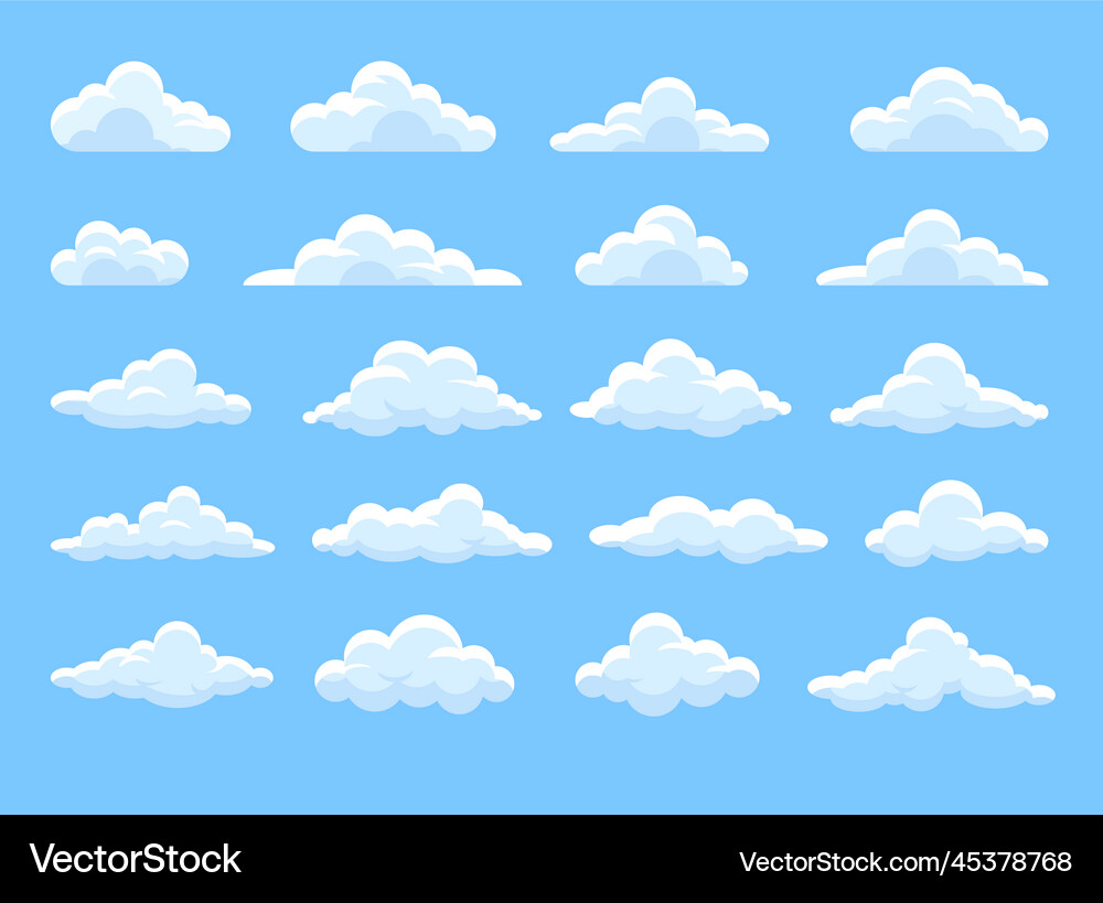 Set of clouds Royalty Free Vector Image - VectorStock
