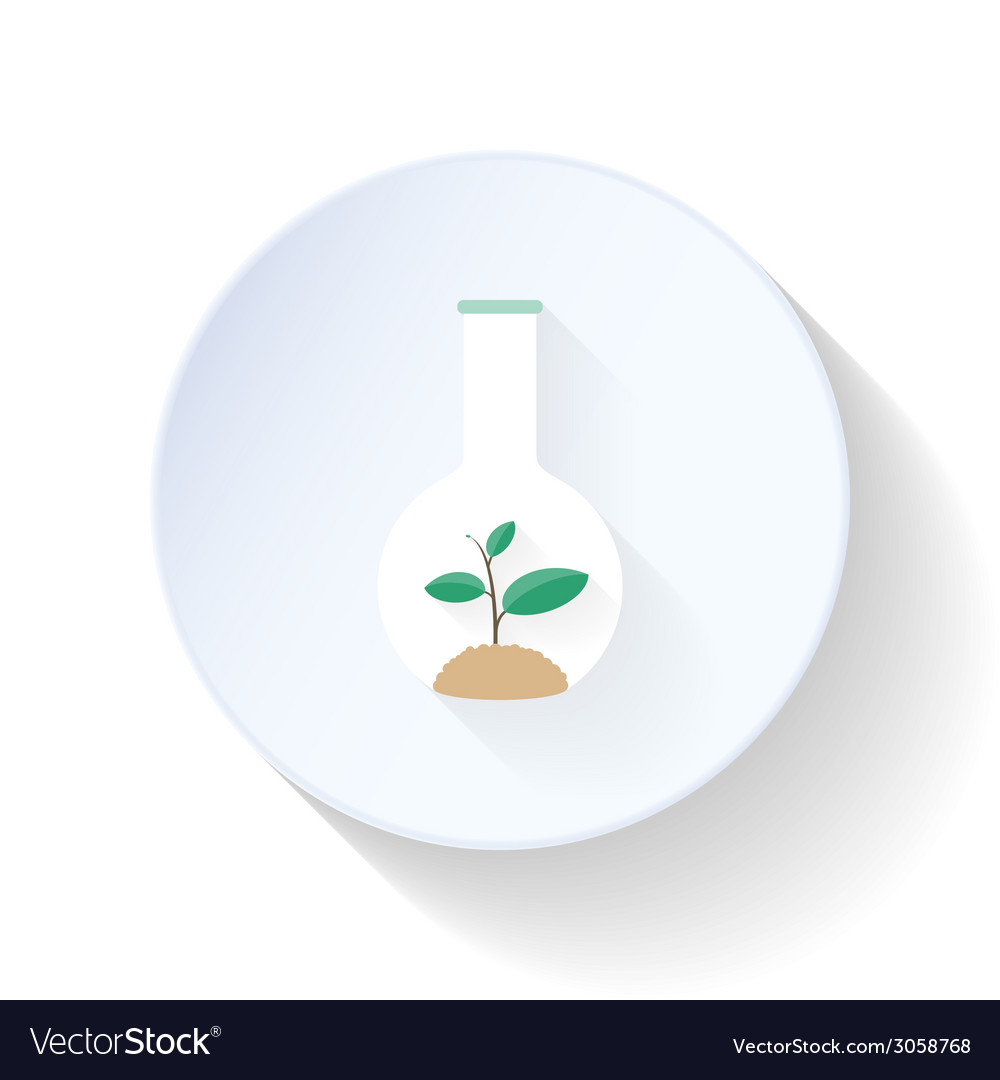 Sprout in laboratory flask flat icon Royalty Free Vector Sprout in laboratory flask flat icon Royalty Free Vector