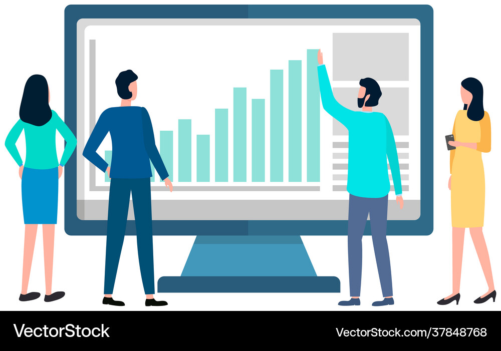 Successful business project presentation company Vector Image