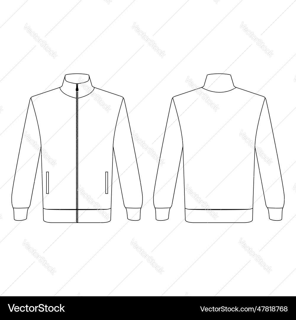 Template tracksuit flat outline clothing Vector Image