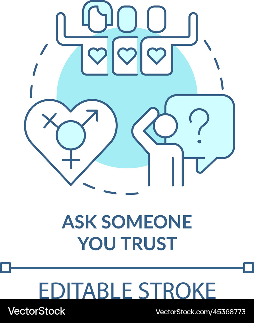 Ask someone you trust turquoise concept icon Vector Image