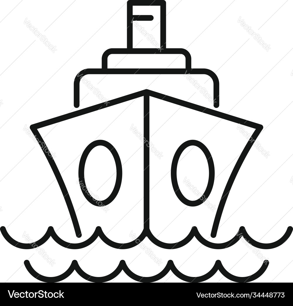 Beach cruise ship icon outline style Royalty Free Vector
