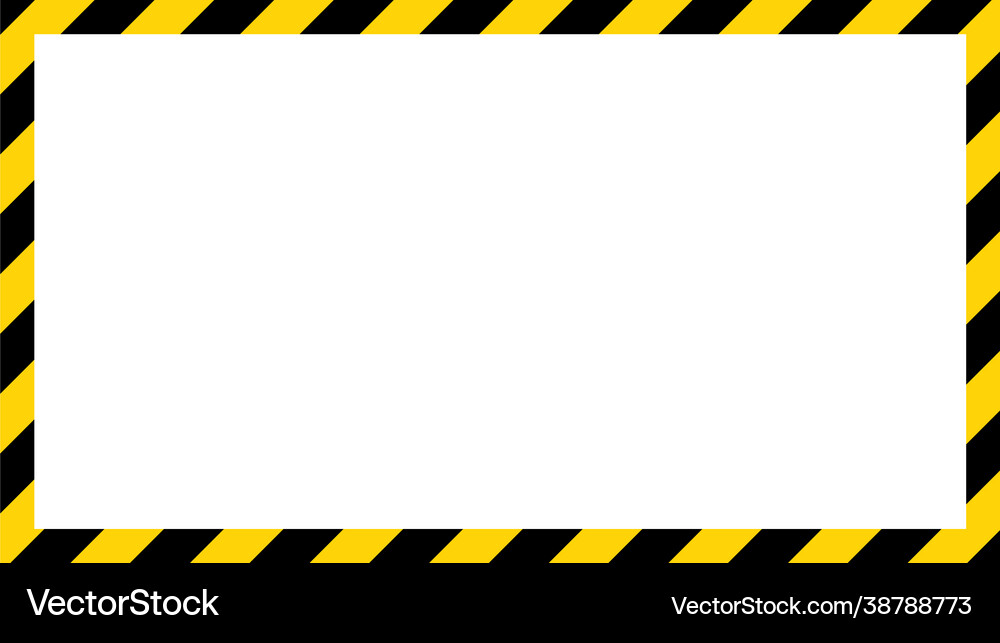 Black and yellow diagonal line striped blank Vector Image
