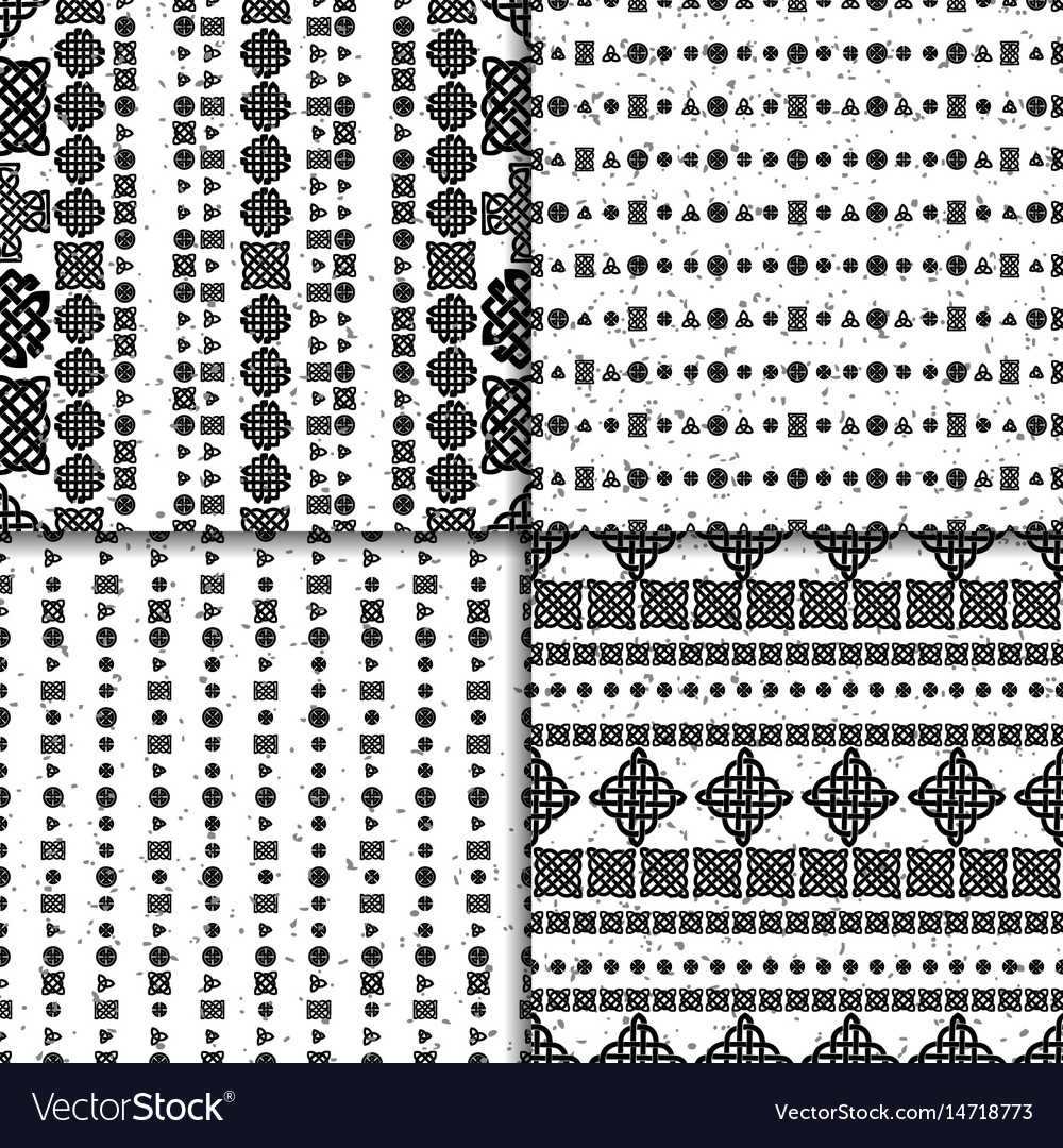 Celtic knot seamless pattern set Royalty Free Vector Image