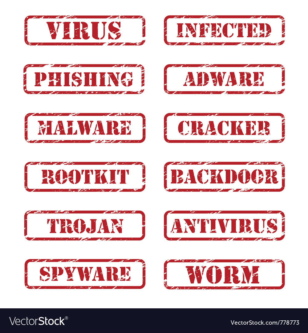 Computer security stamps Royalty Free Vector Image