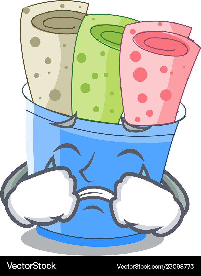 Crying ice cream rolls at cups cartoon Royalty Free Vector