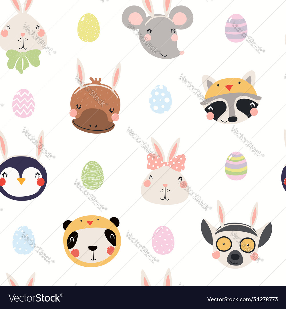 Cute easter spring seamless pattern Royalty Free Vector